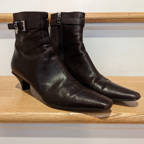 Prada | Shoes | Prada Vintage Low Cut Leather Boots | Poshmark